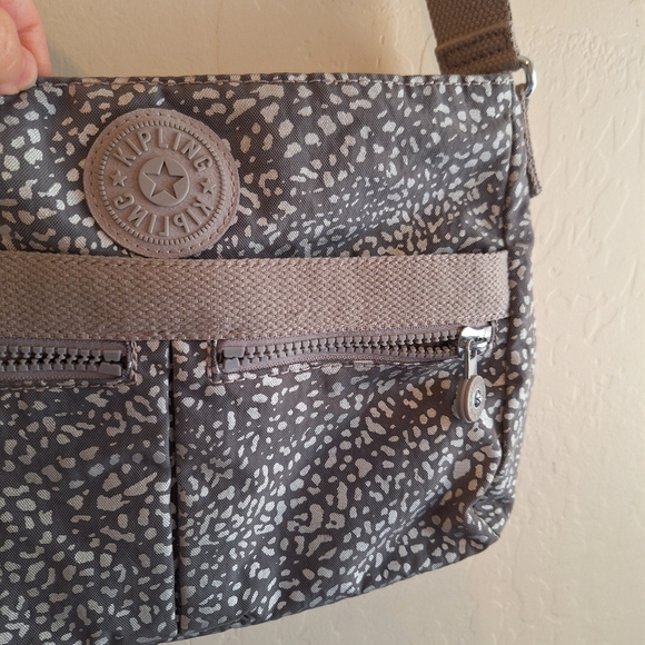 Kipling | Bags | Kipling Crossover Bag In Silver Gray Animal Print ...